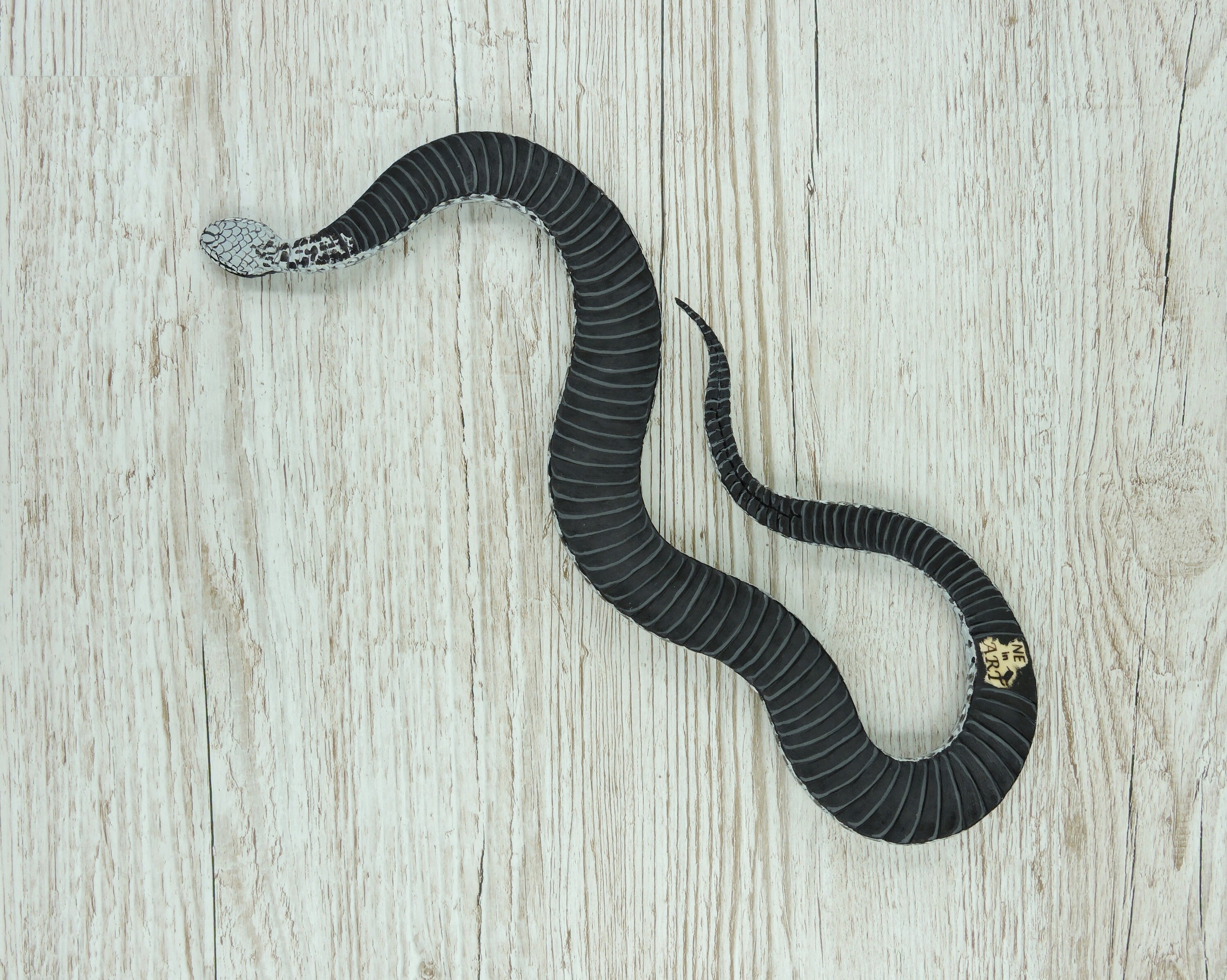 A Sculpture of a Common European Viper, Vipera Berus, a Wooden Snake ...