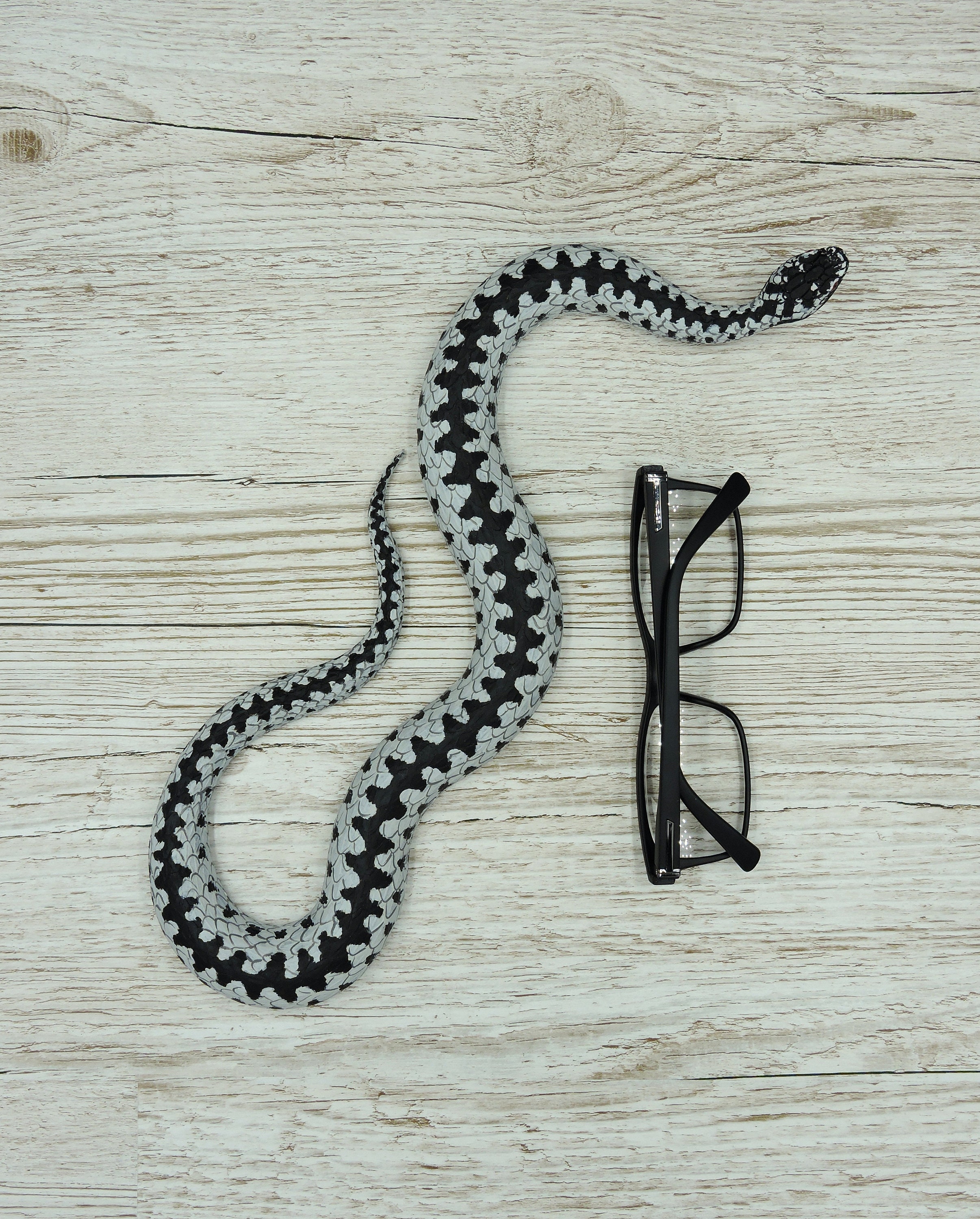 A Sculpture of a Common European Viper, Vipera Berus, a Wooden Snake ...