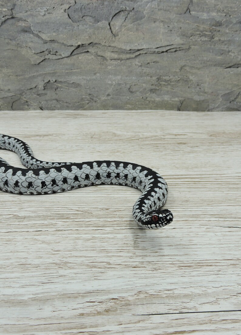 A Sculpture of a Common European Viper, Vipera Berus, a Wooden Snake ...