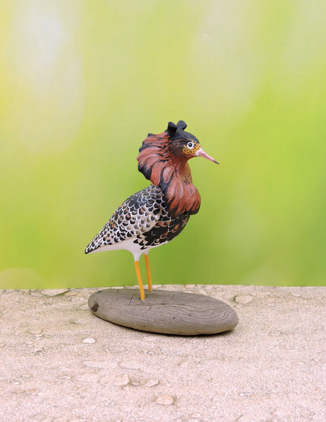Ruff, a Wooden Sculpture of a Colorful Bird. - Etsy