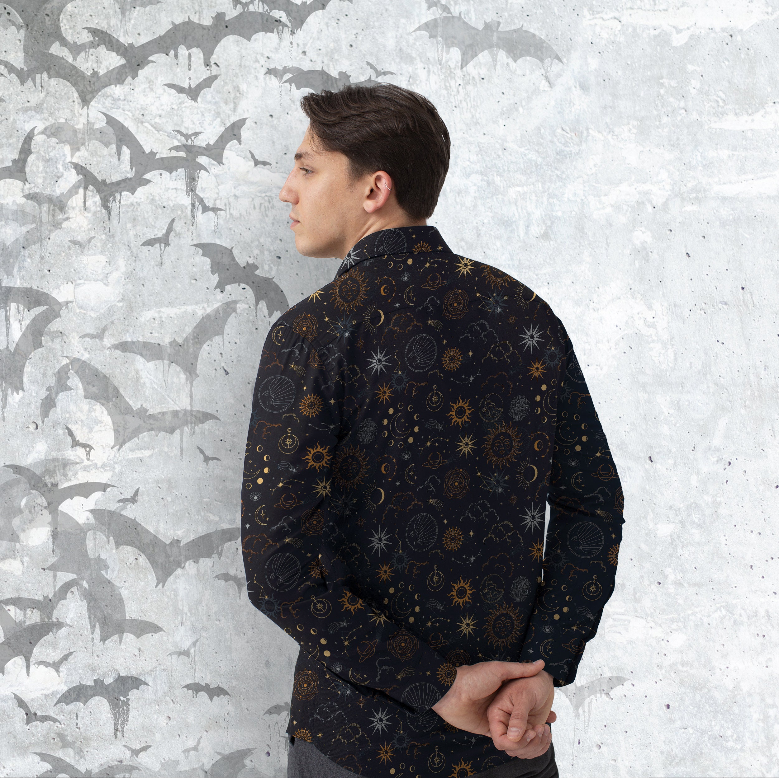 Celestial Long Sleeve Button-up Shirt Goth Shirt Dark Magic - Etsy