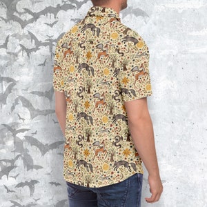 Enchanting Dark Fairytale Print Button-up Shirt, Mystic Clothing ...