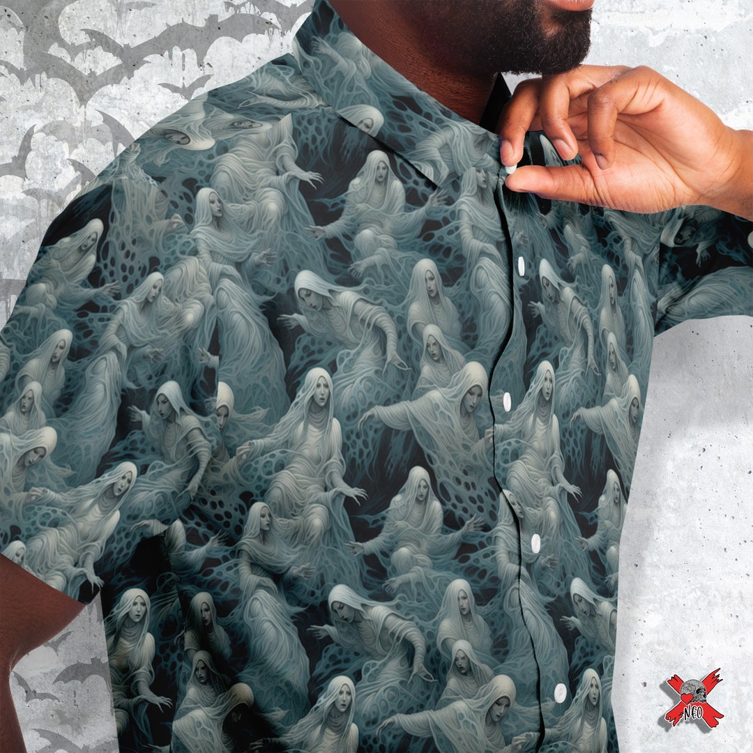 Widow Spirit Button-up Shirt: Dark Art Horror Print - Etsy