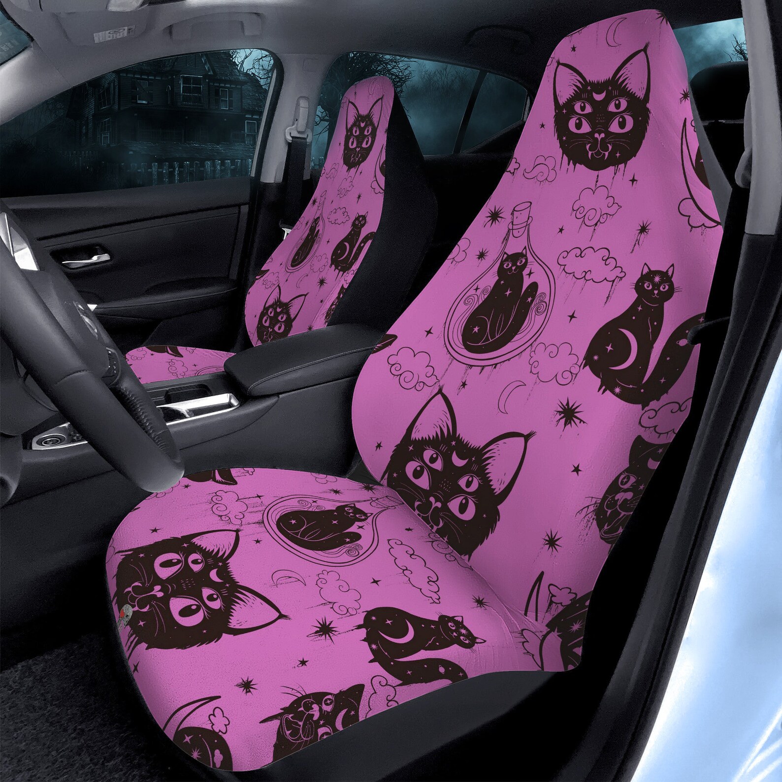 Occult Cat Pastel Goth Car Seats Covers Grunge Gothic Car - Etsy