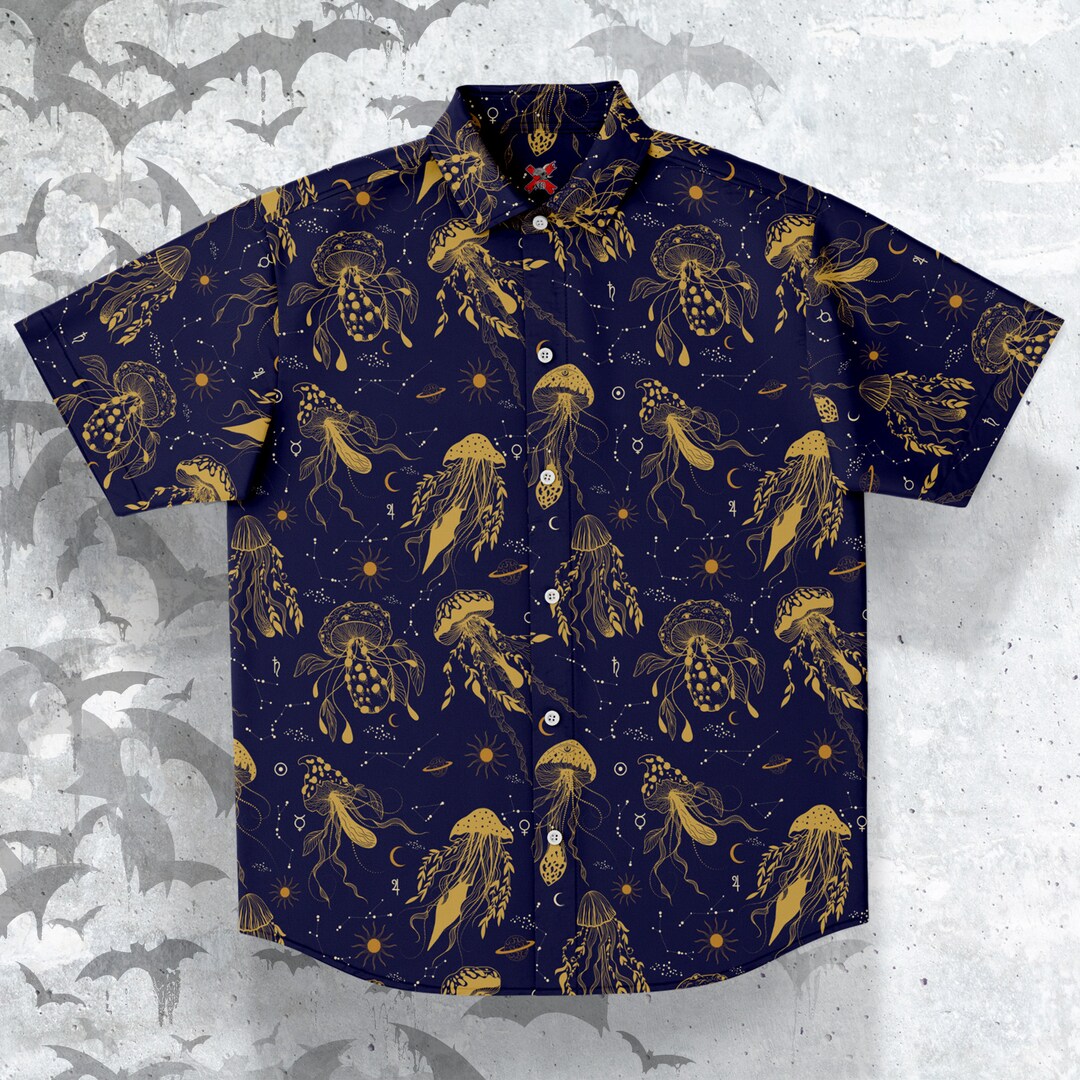 Mystical Mushrooms Button up Style Shirt, Goth Shirt, Dark Magic ...