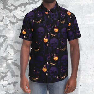 Black Magic Button-up Style Shirt, Goth Shirt, Mystic Clothing, Dark ...