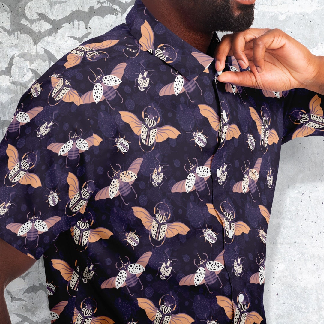 Night Bugs Button up Style Shirt, Goth Shirt, Dark Creature Clothing ...