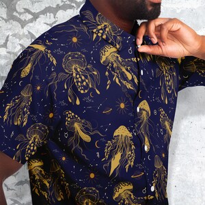 Mystical Mushrooms Button up Style Shirt, Goth Shirt, Dark Magic ...