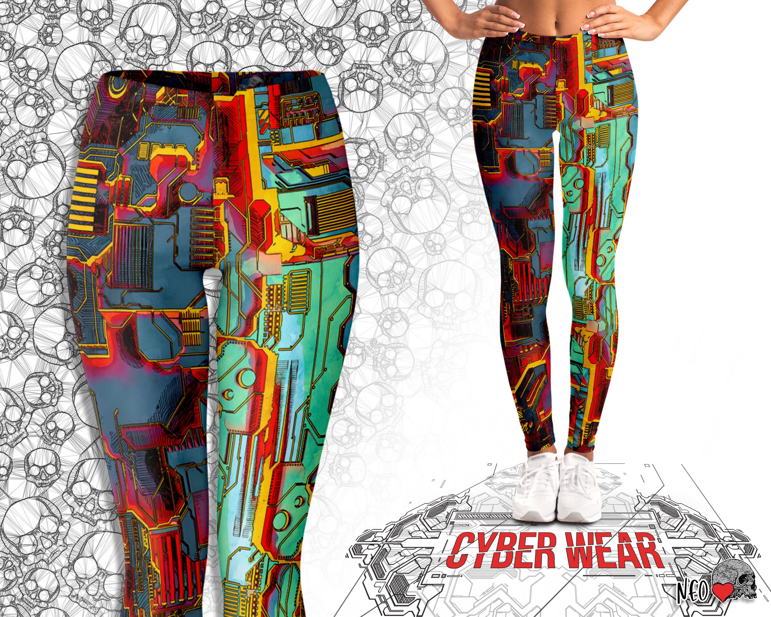 Techwear Cyber Armor Leggings Cyber Goth Hose Circuit | Etsy