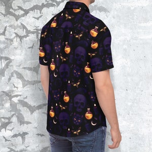 Black Magic Button-up Style Shirt, Goth Shirt, Mystic Clothing, Dark ...