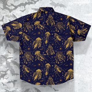 Mystical Mushrooms Button up Style Shirt, Goth Shirt, Dark Magic ...