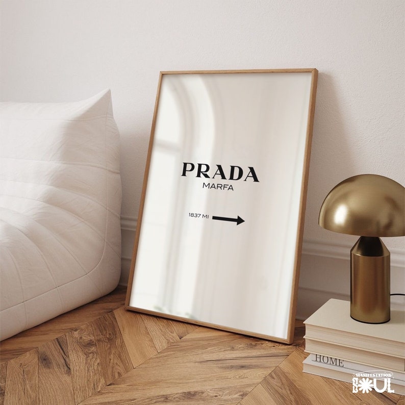 Prada Print, Prada Poster,typography Print, Neutral Wall Art, Black and ...
