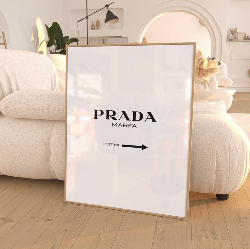 Prada Print, Prada Poster,typography Print, Neutral Wall Art, Black and ...