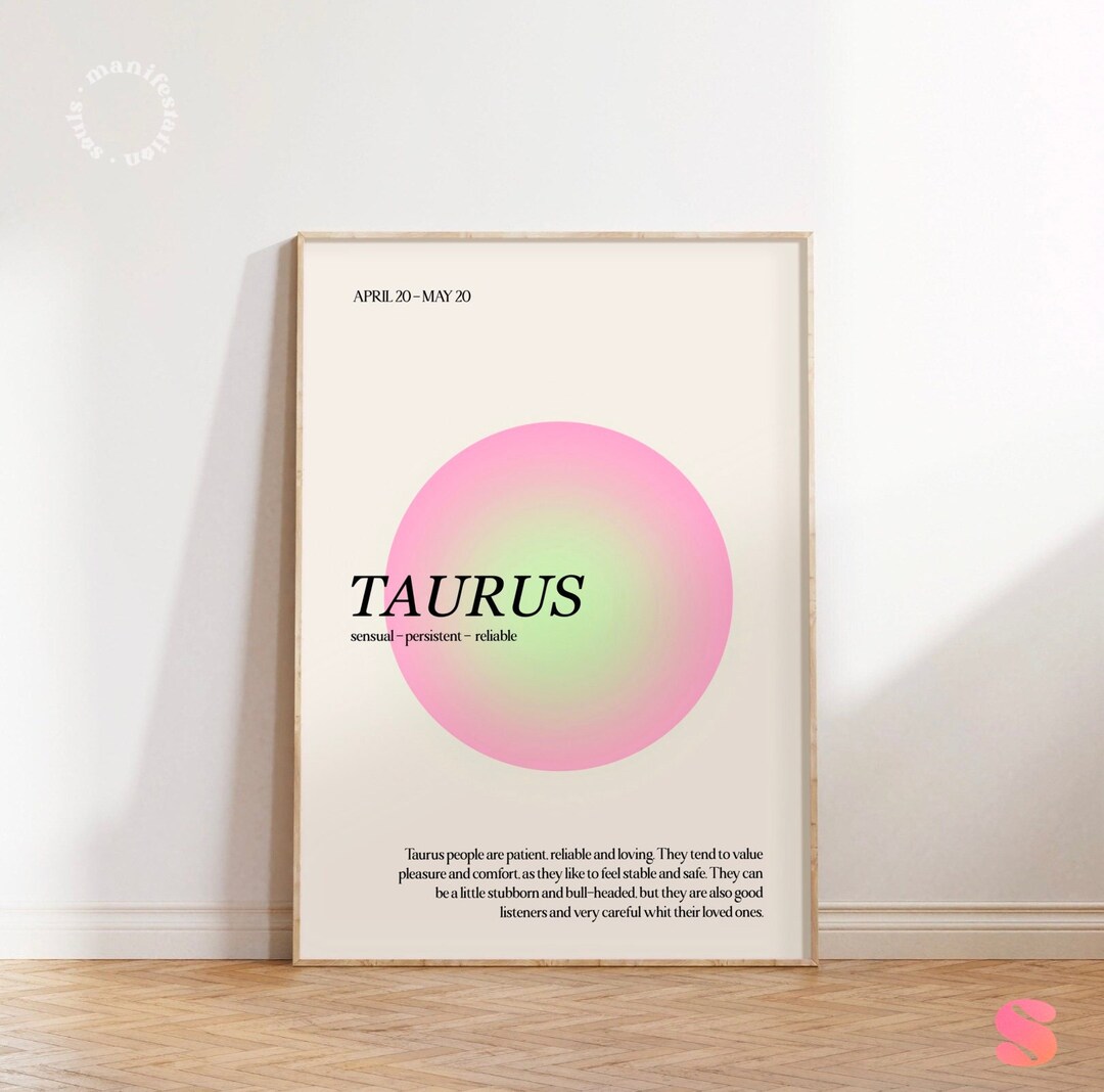 TAURUS Star Sign Instant Download Print Zodiac Poster Taurus - Etsy