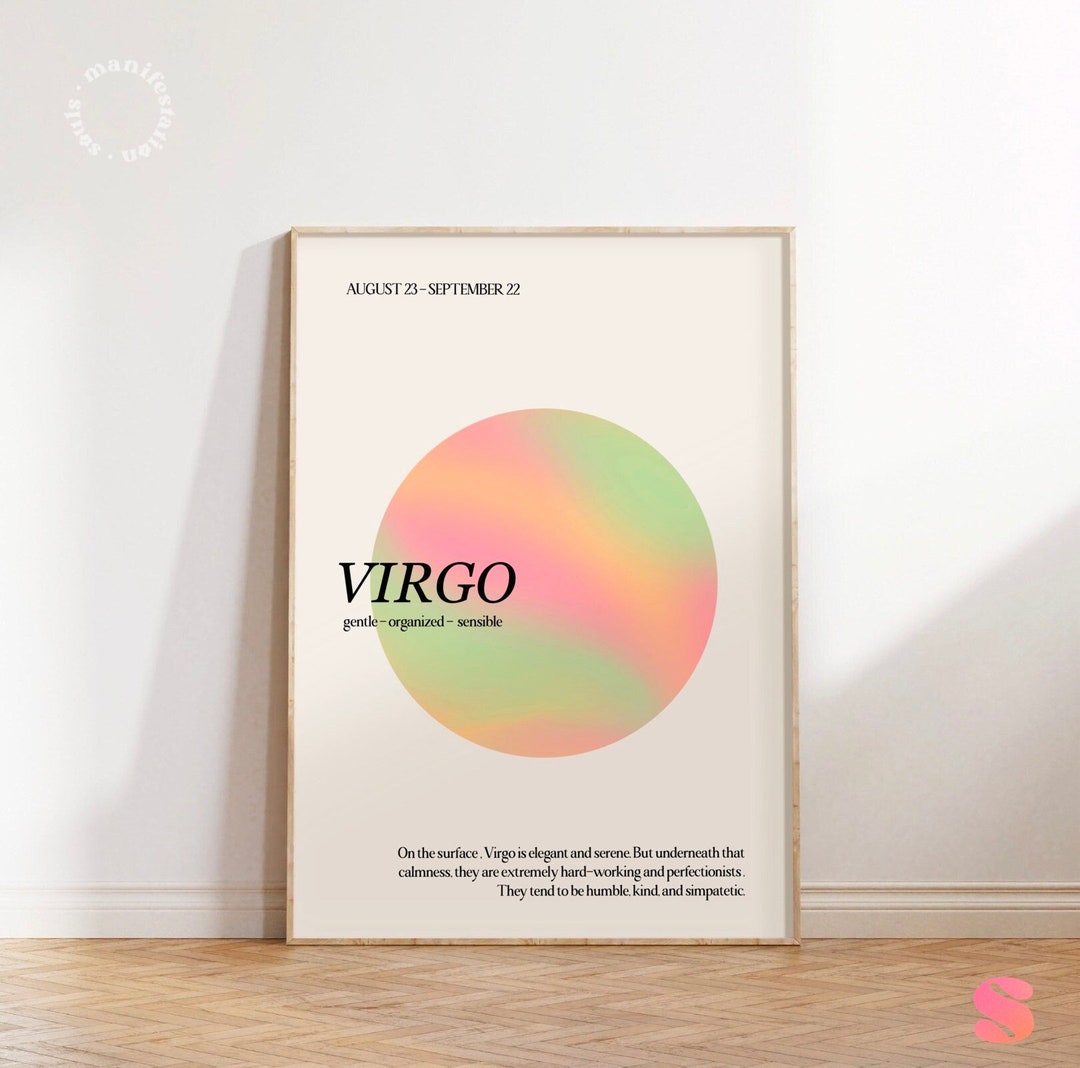 VIRGO Star Sign Instant Download Print, Zodiac Poster, Virgo Gradient ...