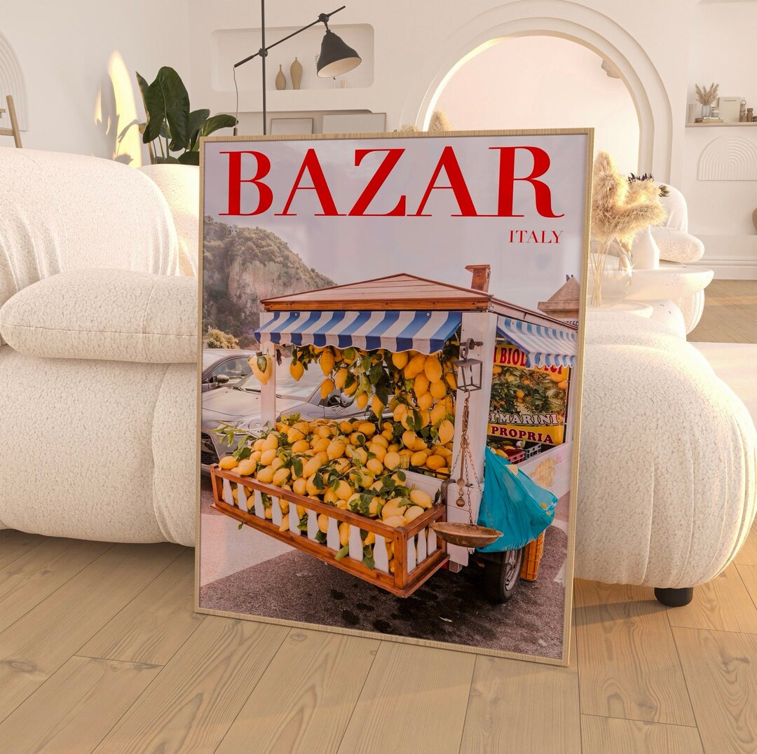 Vogue Magazine Poster, Bazar Italy Poster, Red Wall Art, Summer House ...