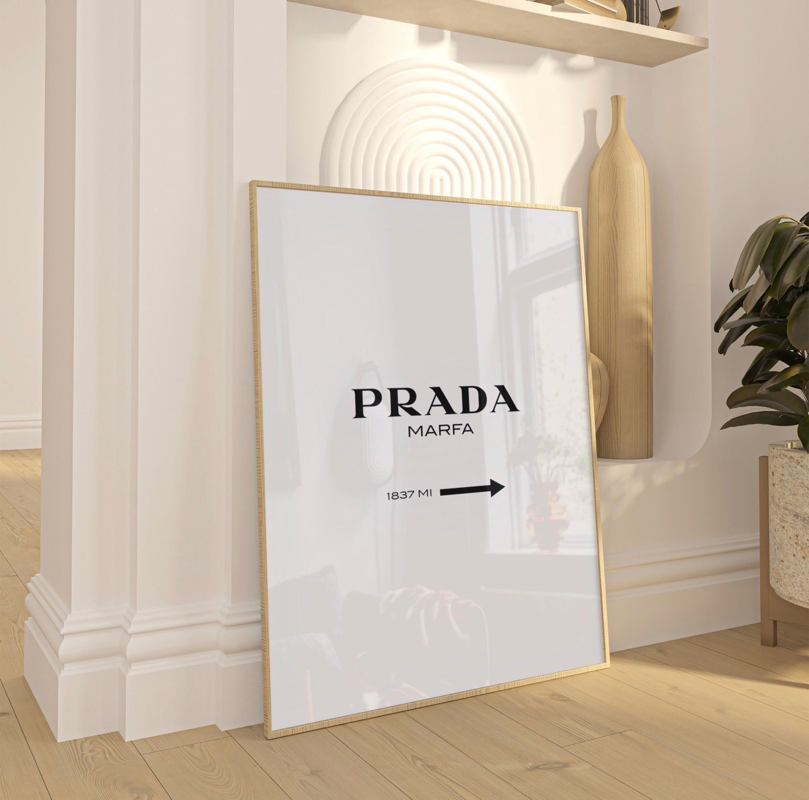 Prada Print, Prada Poster,typography Print, Neutral Wall Art, Black and ...