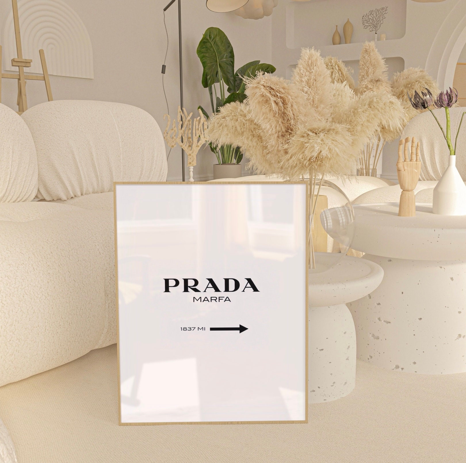 Prada Print, Prada Poster,typography Print, Neutral Wall Art, Black and ...