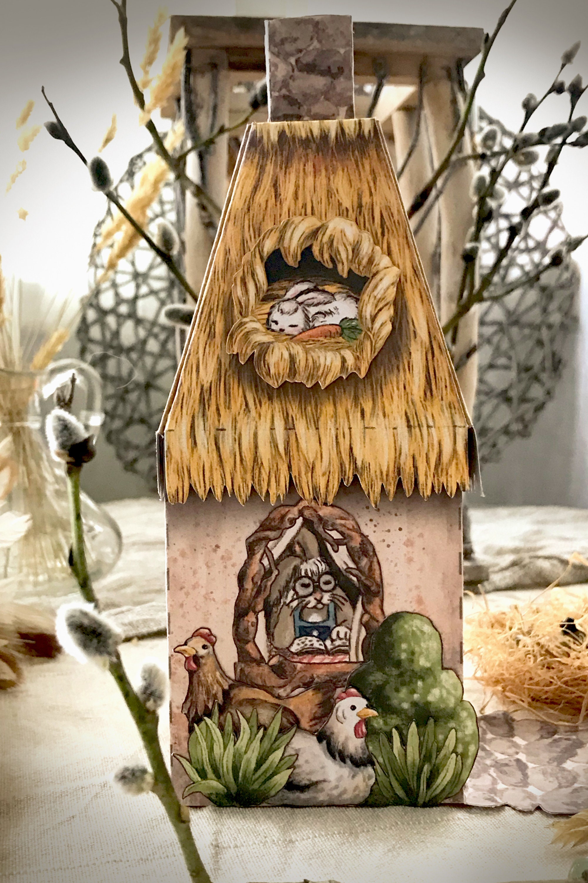 My Little Easter Cottage 3D Craft Set, Instant Download, Printable ...