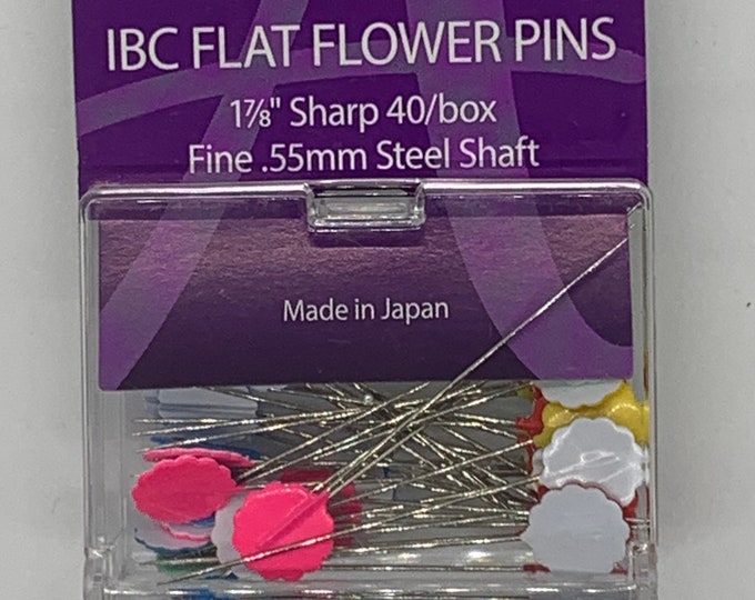 IBC Flat Flower Pins (40 Ct/box) - 1 7/8" Sharp, Fine .55mm Steel Shaft ...