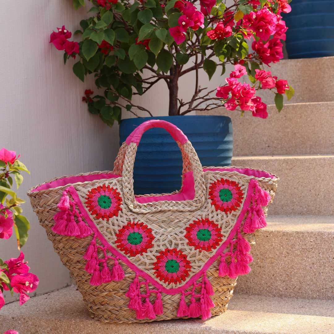 Sac panier MARRAKESCH Sac de plage en macramé avec fermeture éclair ...