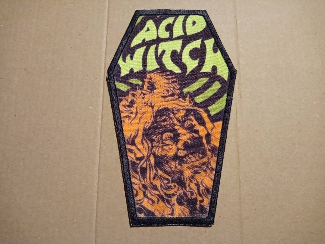 Acid Witch Band Patch: Coffin-shaped Sew-on Applique - Etsy