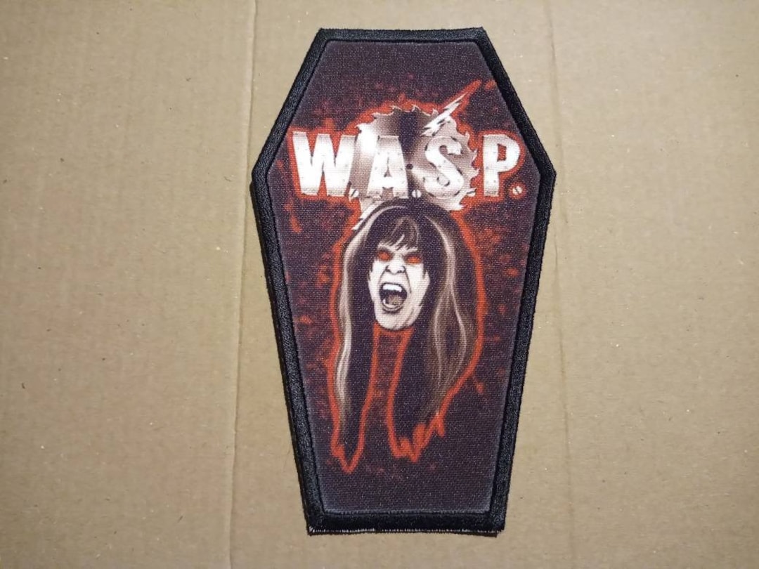 W.A.S.P Blackie Lawless Coffin Shaped Sew on Patch. Band,stoner,doom ...