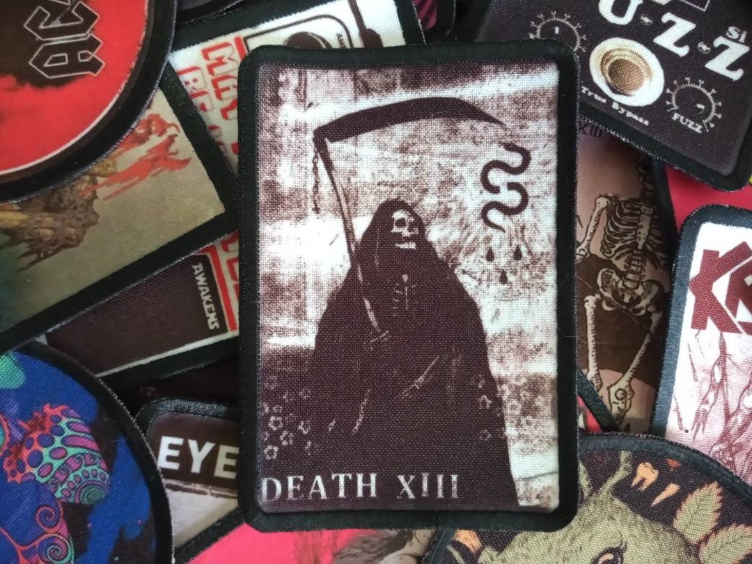 Tarot Card Skulls Skeletons Sew on Patch. Metal Black Death Witch ...