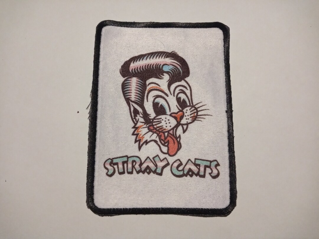 Stray Cats Sew on Patch Band Rock Merch Jacket Accessories Vintage Design Style Rockabilly ...