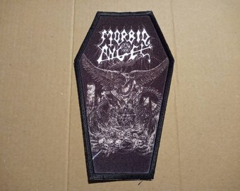 Raven Skull Coffin Goth Macabre Multi-color Embroidered - Etsy