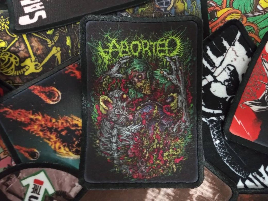 Aborted Sew on Patch Band Rock Merch Jacket Accessories Death Black ...