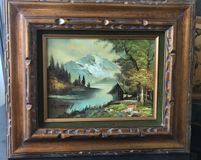 Mountain Oil Original, Wood Frame, G Whitman Painting. - Etsy