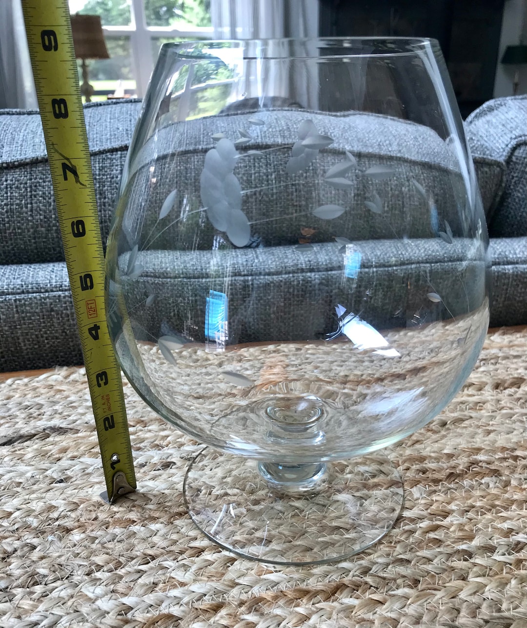 Princess House Crystal, Floral Etched, Large Brandy Snifter - Etsy