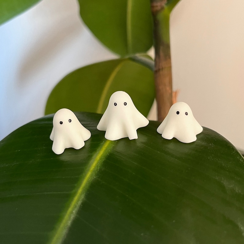 Glow in the Dark Mini Ghosts Tiny Polymer Clay Halloween - Etsy UK