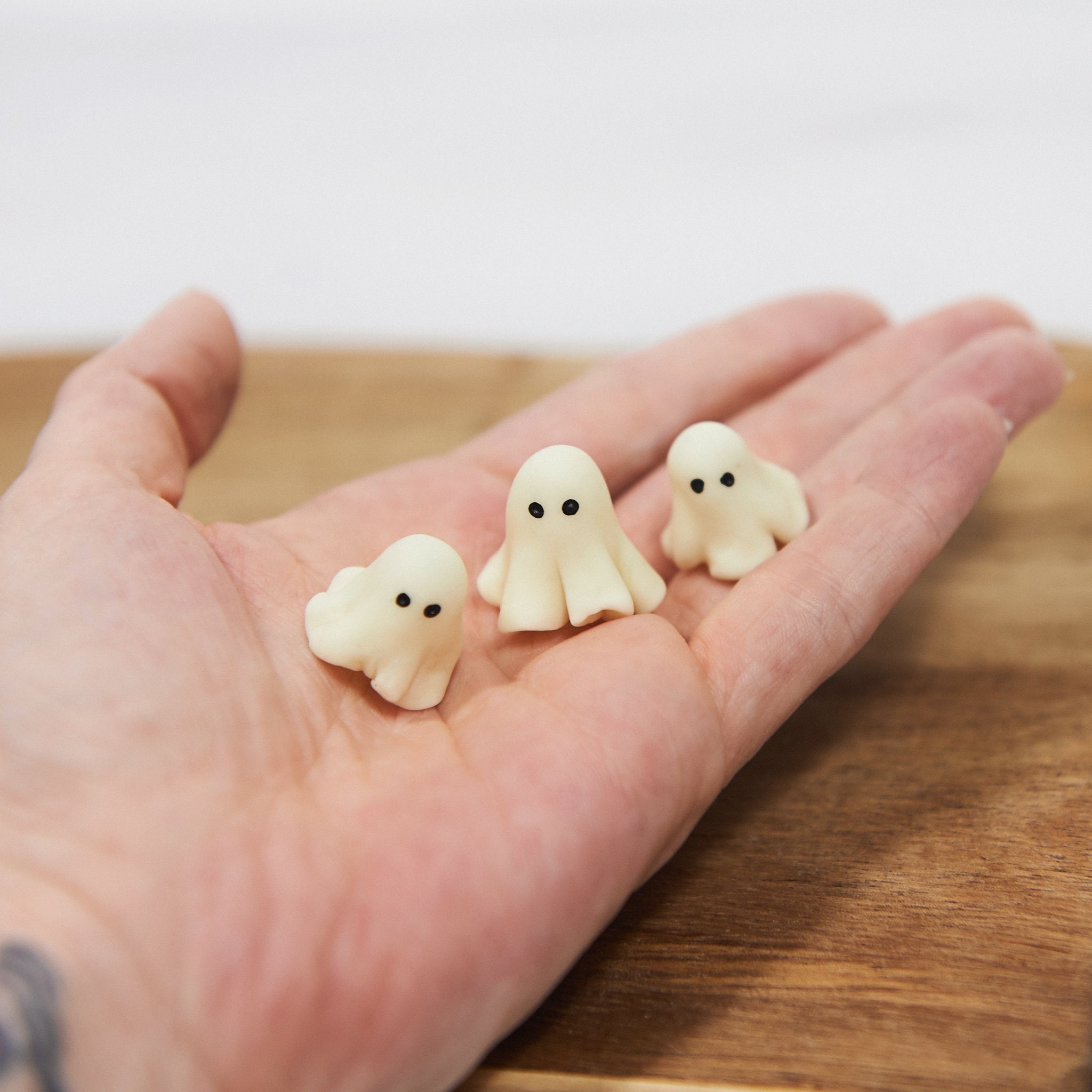 Glow in the Dark Mini Ghosts Tiny Polymer Clay Halloween - Etsy UK