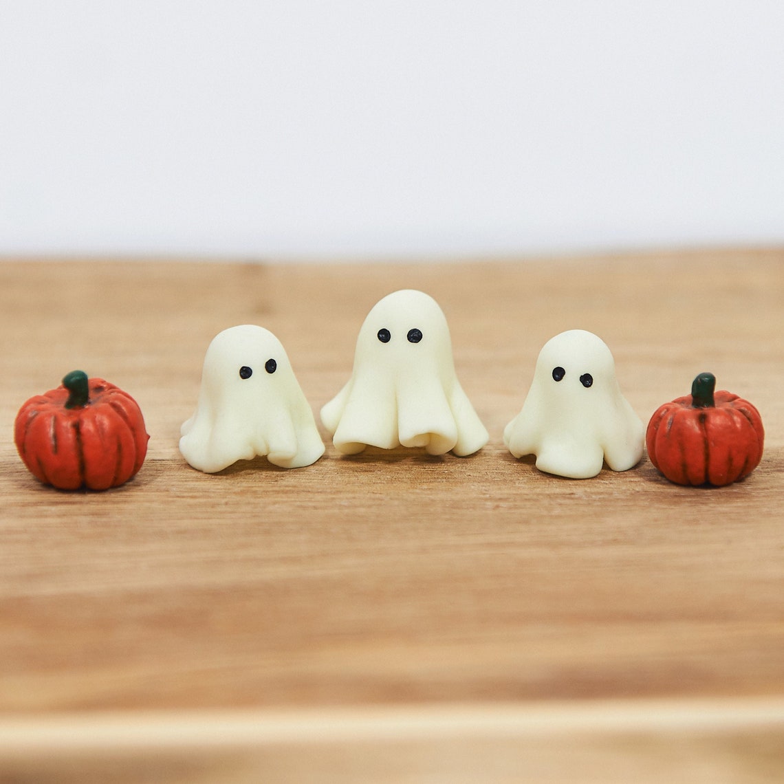 Glow in the Dark Mini Ghosts Tiny Polymer Clay Halloween - Etsy UK