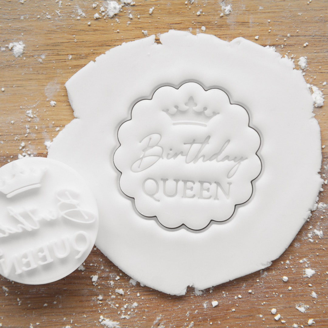 Birthday Queen With Crown Cookie Cutter and Fondant Stamp - Etsy