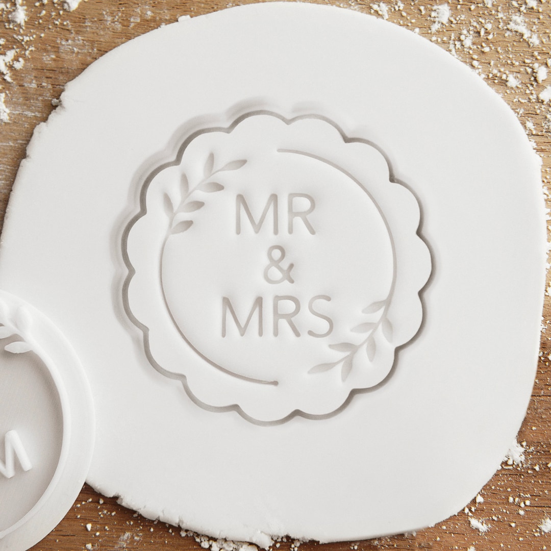 Mr and Mrs Wedding Cookie Stamp Cookie Cutter Biscuit Stamp Icing Stamp ...