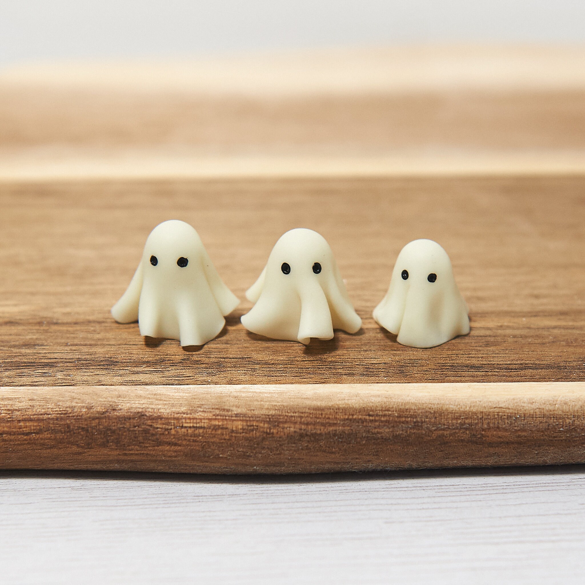 Glow in the Dark Mini Ghosts Tiny Polymer Clay Halloween - Etsy UK
