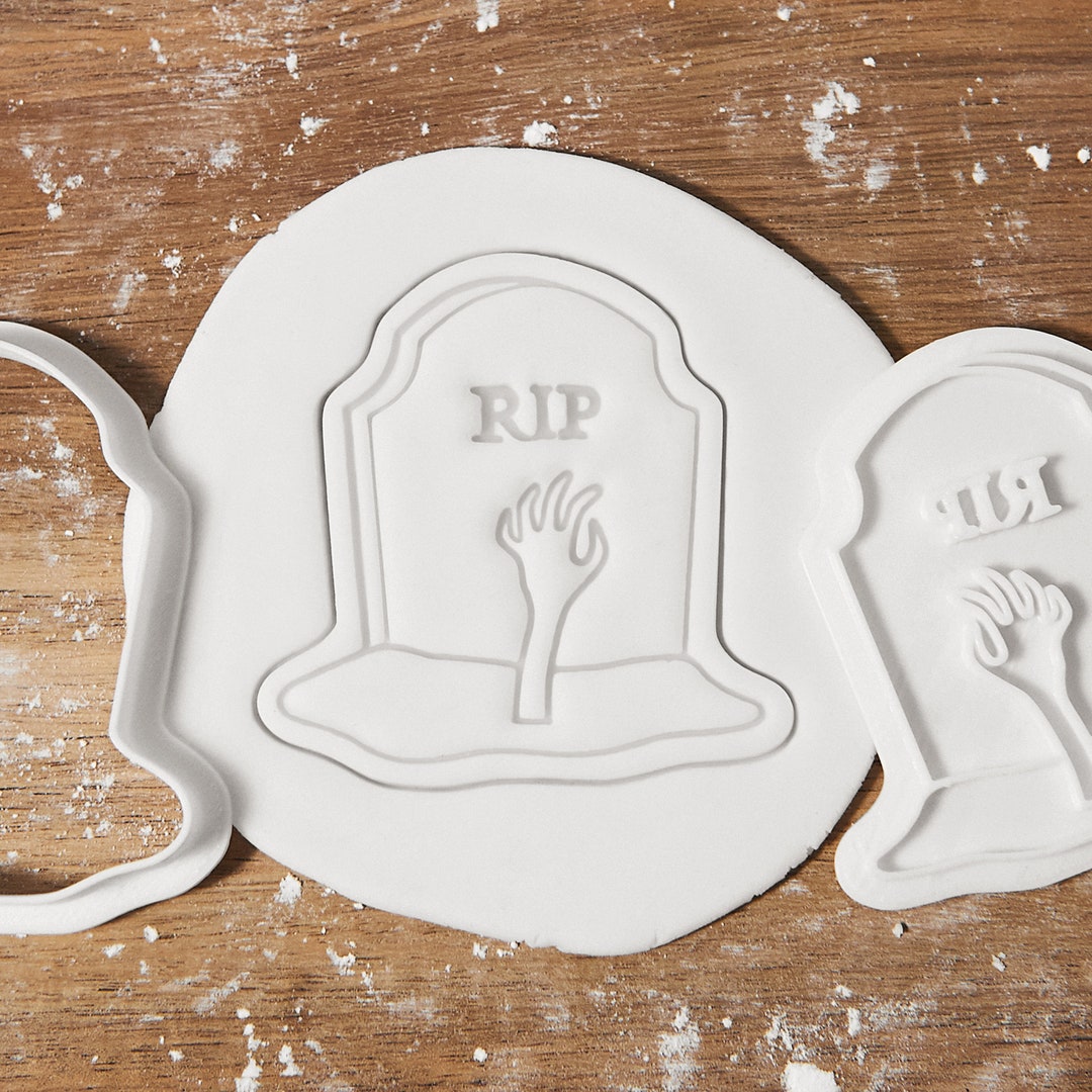 Grave, Headstone Cookie Cutter, Halloween Themed Fondant Stamp ...