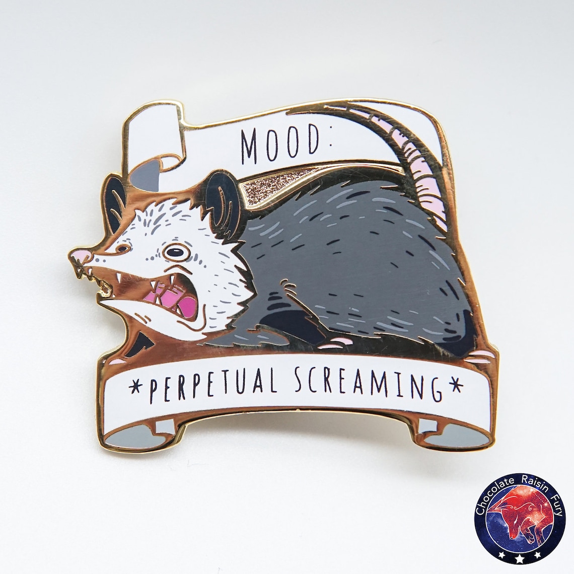 Mood Possum Hard Enamel Pin Perpetual Screaming Opossum Pin | Etsy