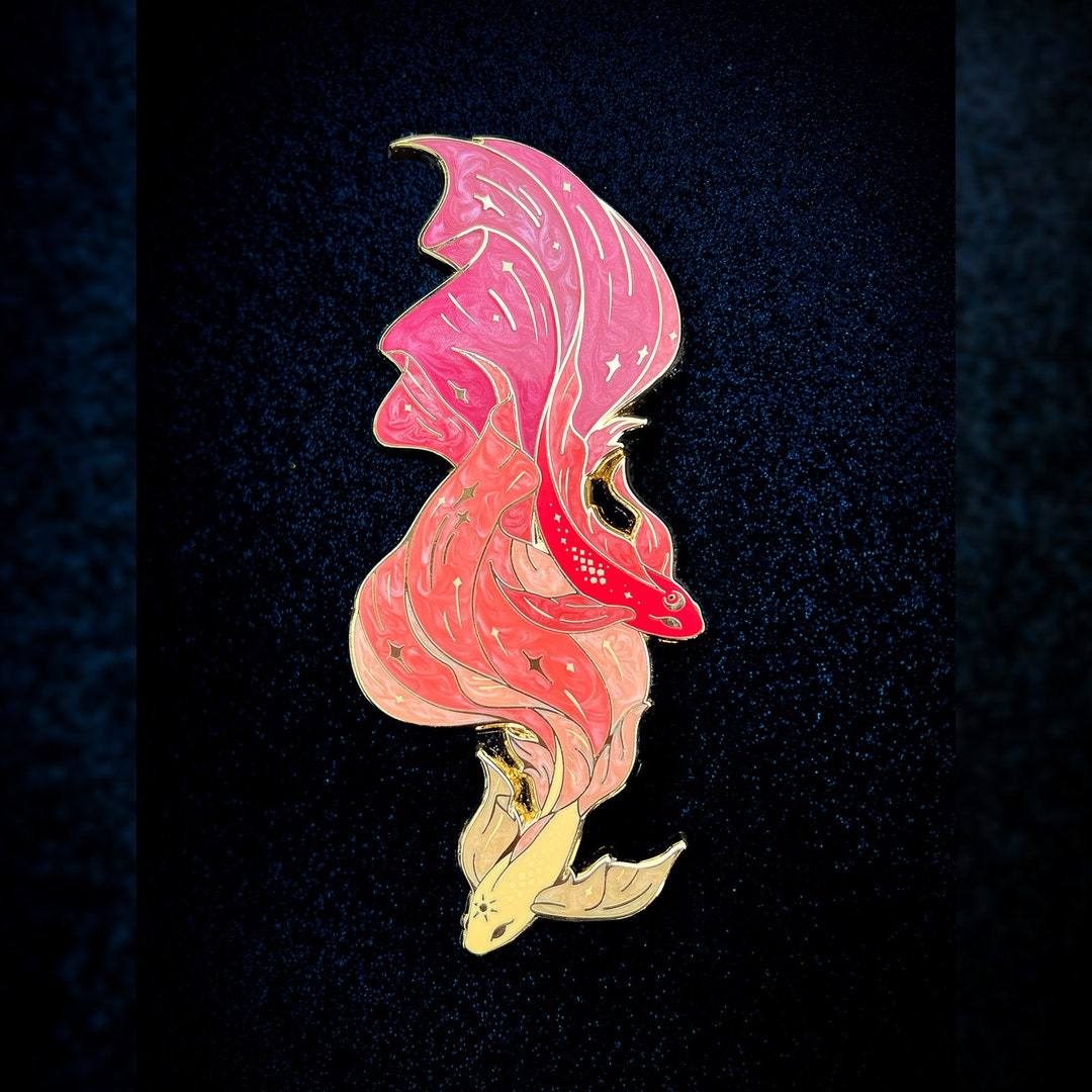 Milkyway Dawn Koi Pin - 3.5" Pearlescent & Screen-printed Space Pins ...