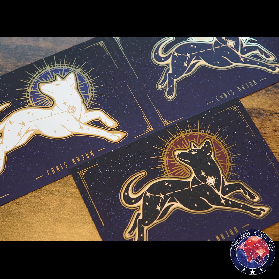 Canis Major Mini A6 Foil Prints Constellation, Galaxy, Stars, Hound ...