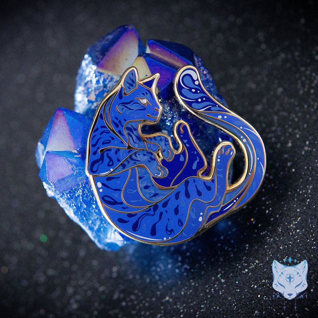 Neptune Cat Planet Enamel Pin: Bengal Space Cat With Pearlescent Detail ...