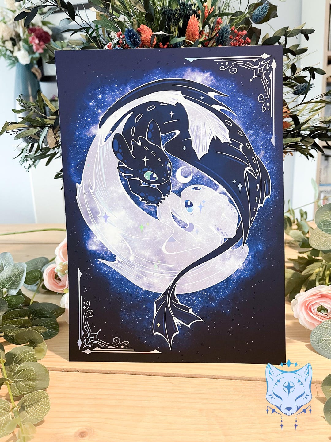 Starry Dragons - A4 Holographic Foil Art Print - Etsy