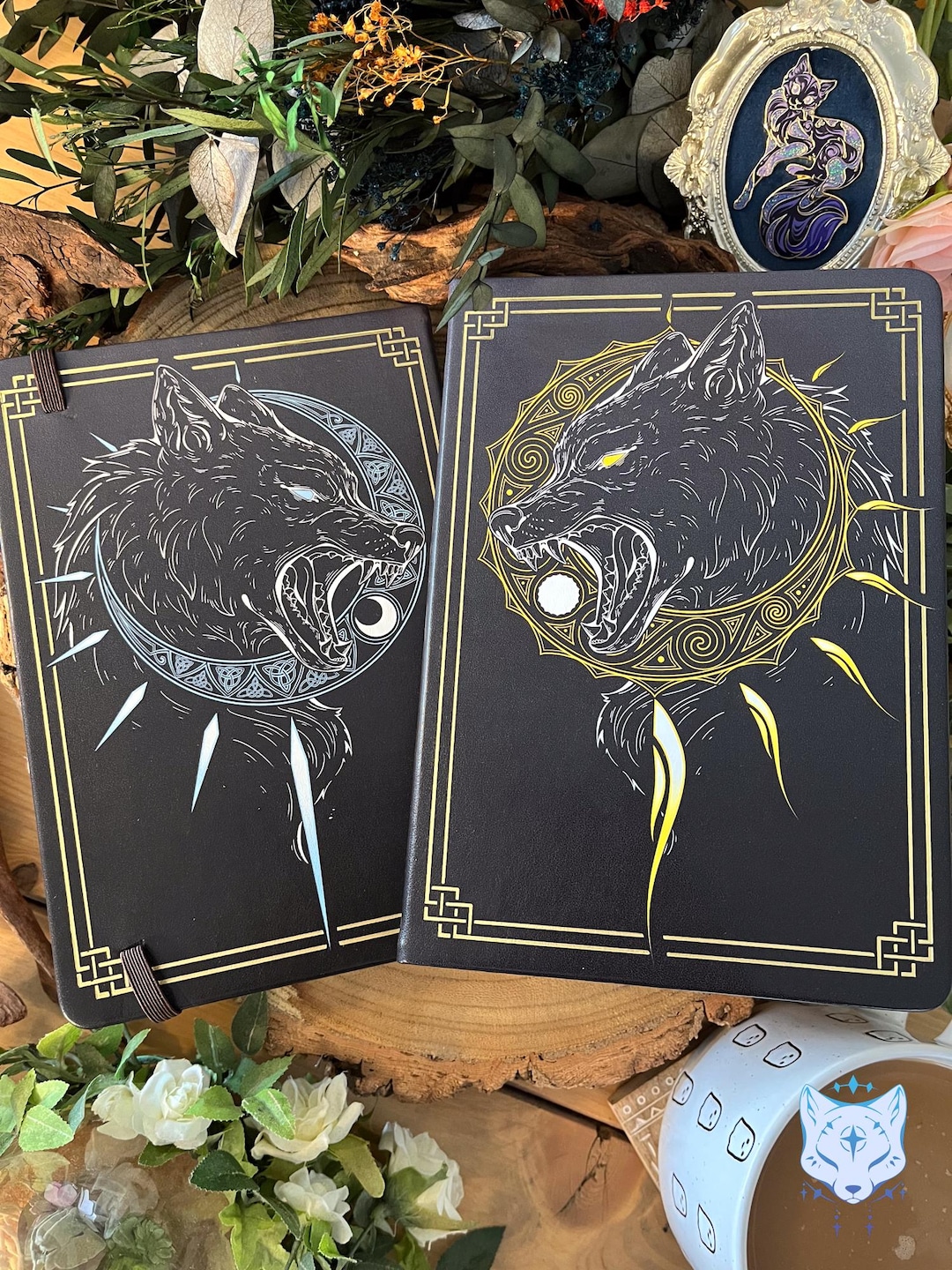 Norse Wolves - Sköll and Hati Hardback PU Leather Notebook - Etsy