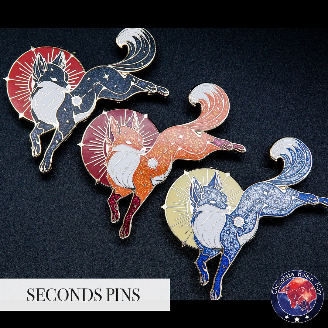 Canis Minor Fox Enamel Pin: Glitter Constellation Badge (SECONDS) - Etsy