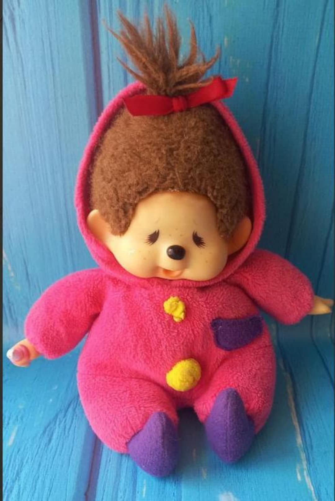 Vintage Soft Toy Monchichi the Crying Monkey in a Bright Overalls - Etsy