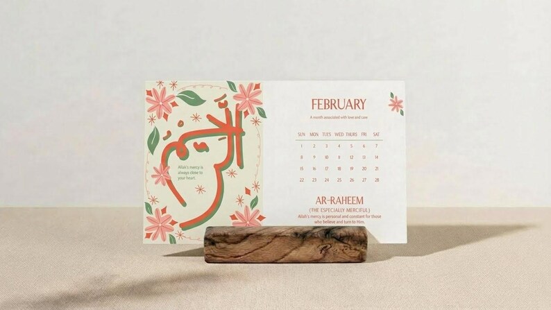 Islamic Desk Calendar 2026 - With Names of Allah (asma Ul Husna ...