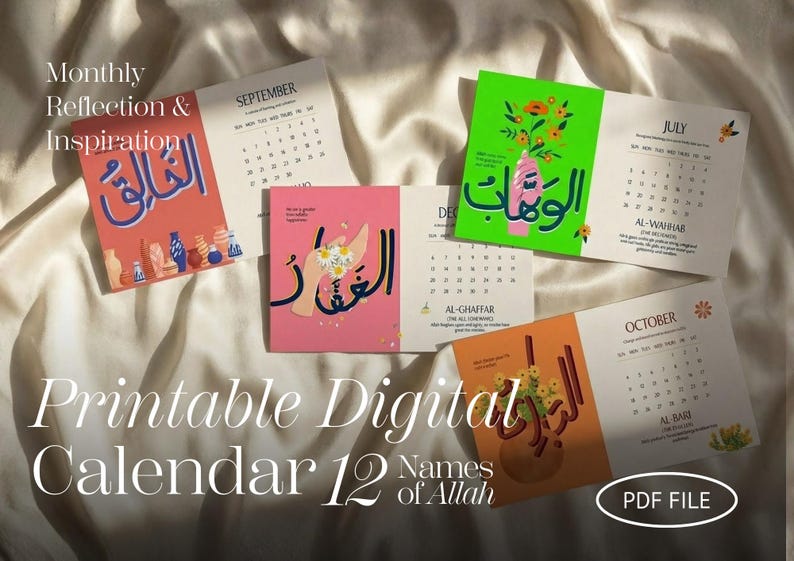 Islamic Desk Calendar 2026 - With Names of Allah (asma Ul Husna ...